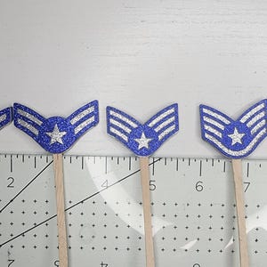 Air Force Enlisted Rank Cupcake Topper, USAF Decoration, Double Sided ...