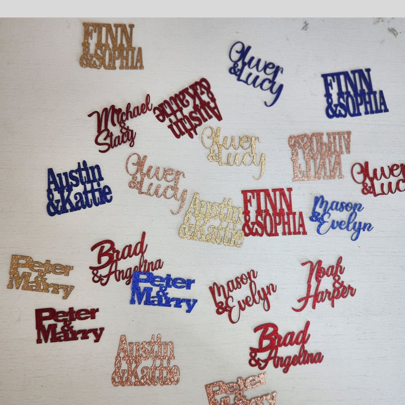 Personalized Confetti With 2x Names, Glitter Confetti, Bridal Shower ...