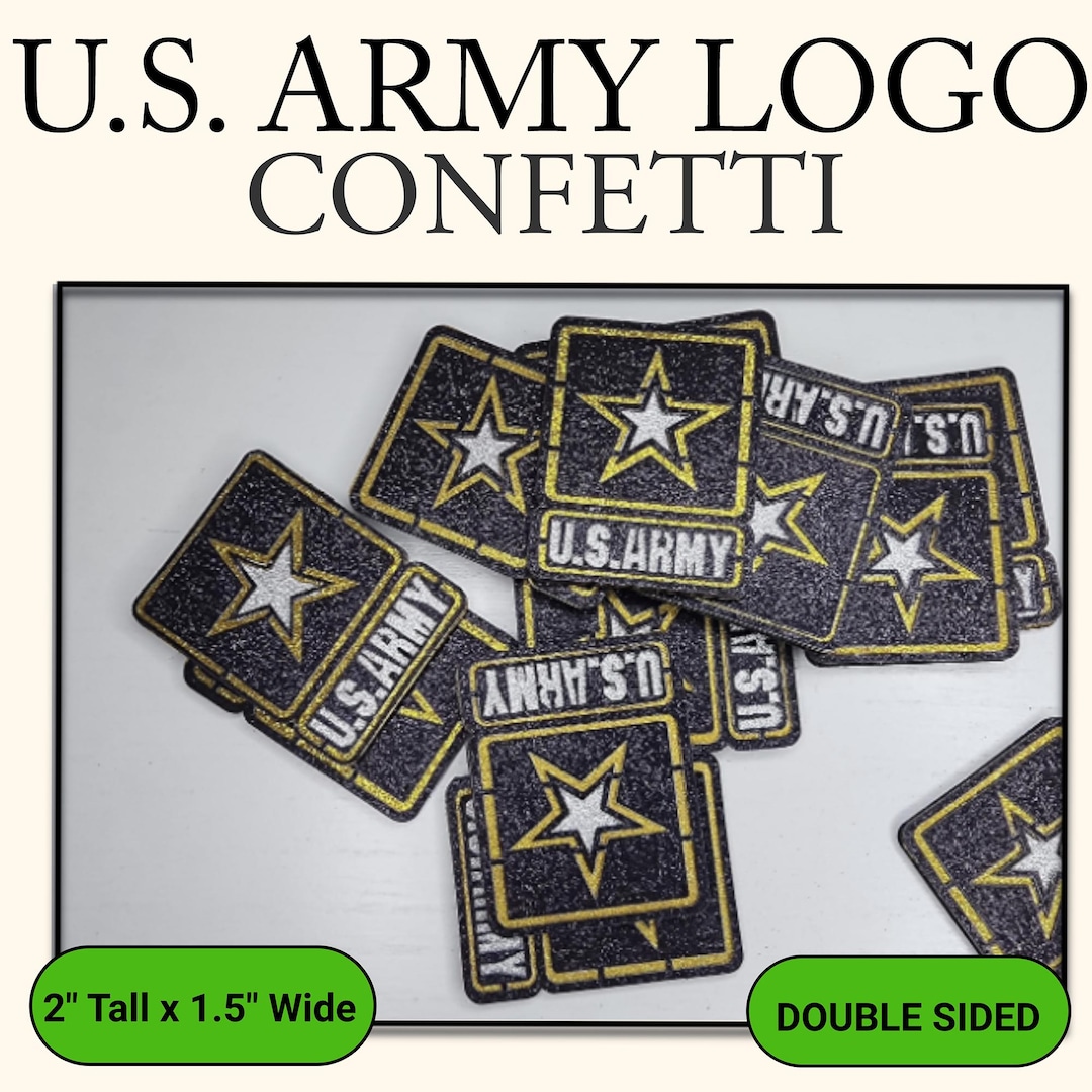 U.S. Army Logo Glitter Cards, Double Sided, Heavy Cardstock, Retirement ...