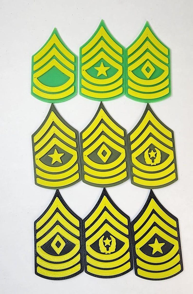U.S. Army Table Toppers, All Enlisted Ranks, 3D Printed, Army, Single ...