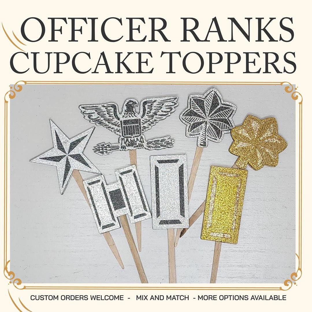 Officer Rank Insignia Cupcake Toppers, Officer Rank Decoration ...