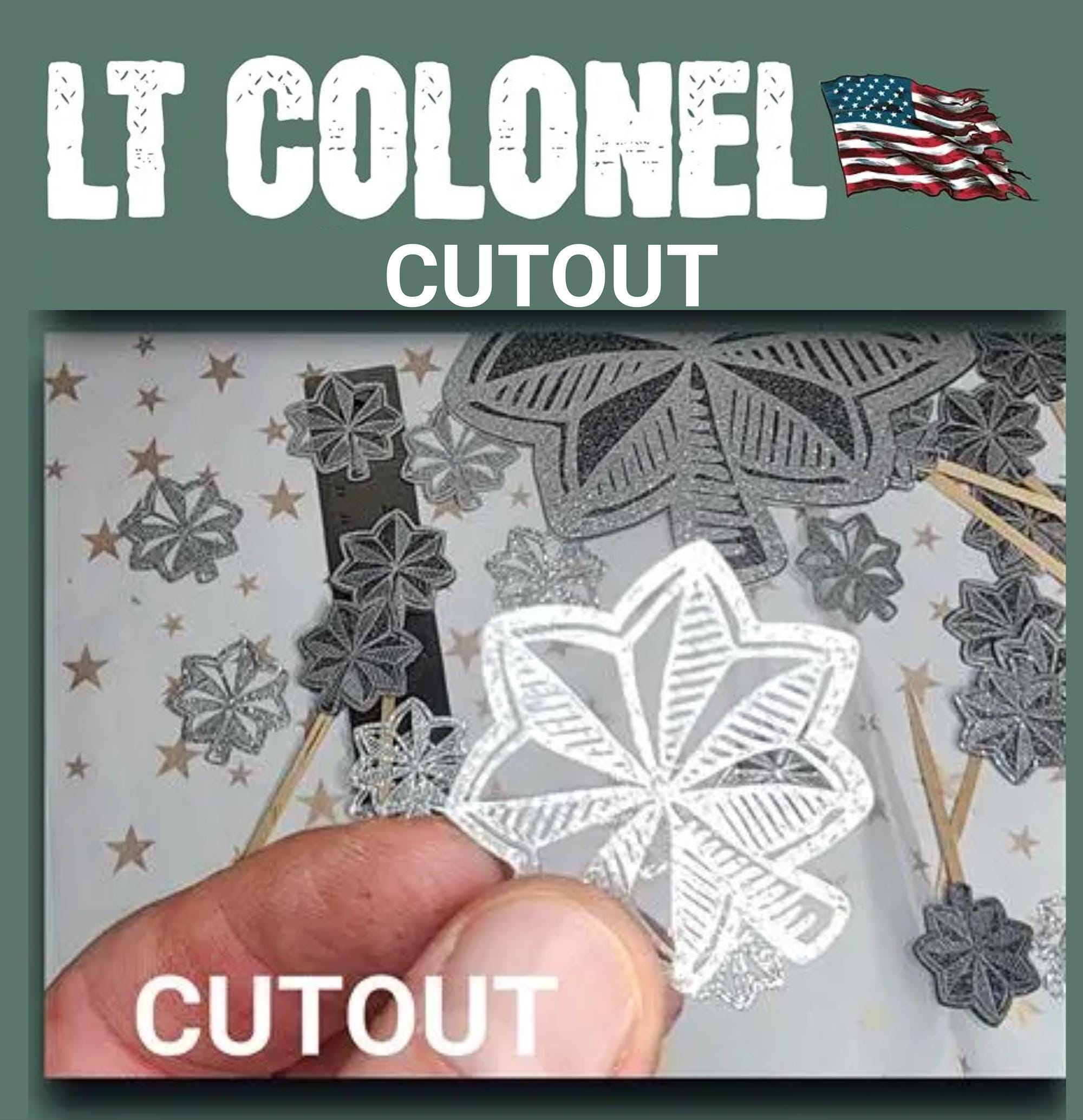 Lt Colonel Rank Cake, Cupcake Toppers, Table Toppers, Cutouts. Lt Col ...