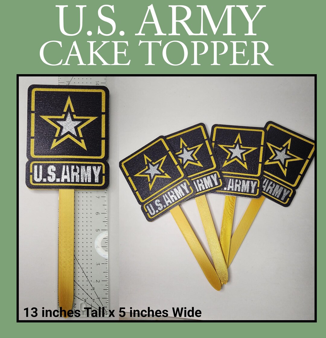 U.S. Army Cake Topper, 13" Tall X 5" Wide, Double Sided, 3D Printed ...