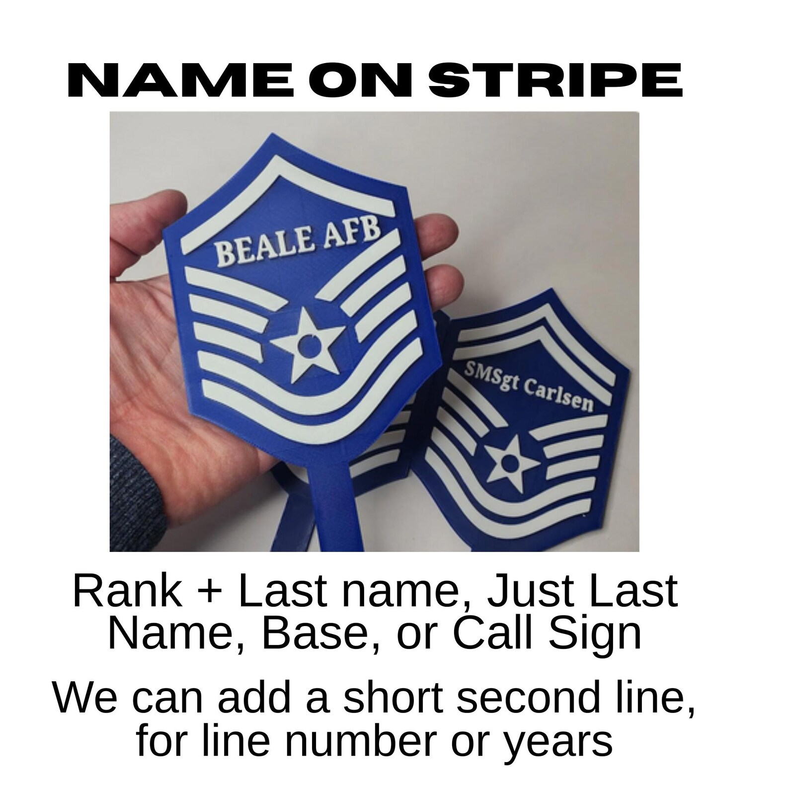 Air Force Enlisted Rank Cake Topper, 3D Printed, Customizable, Military ...