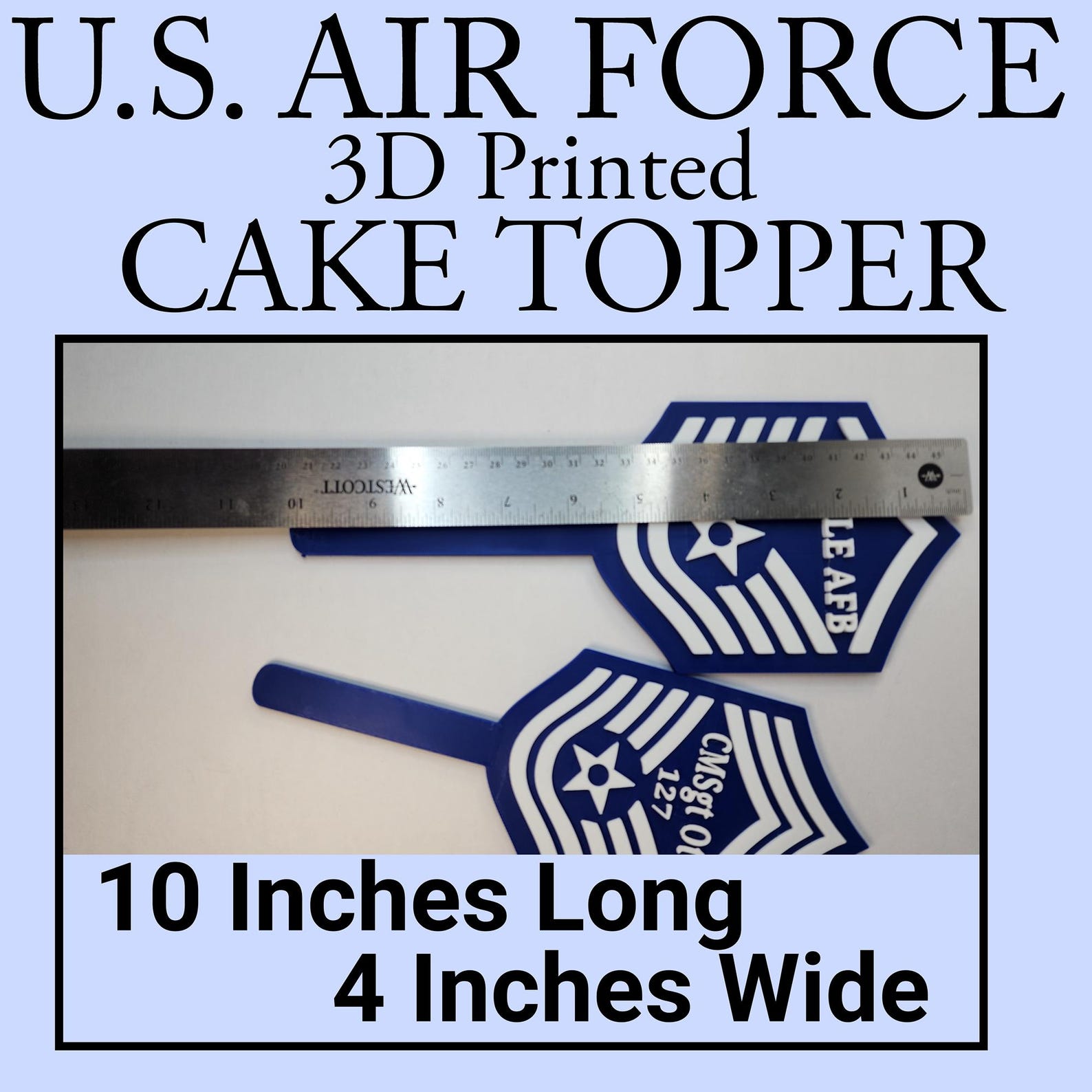Air Force Enlisted Rank Cake Topper, 3D Printed, Customizable, Military ...