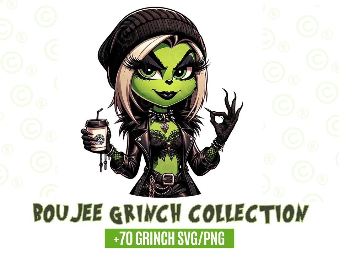 Boujee Grinch Svg Png Bundle, Grinch Christmas Svg Png Files, Grinch ...