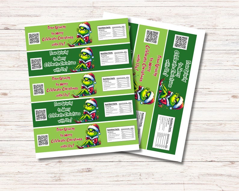 Grinch Water Bottle Labels Template Editable Grinch Water - Etsy