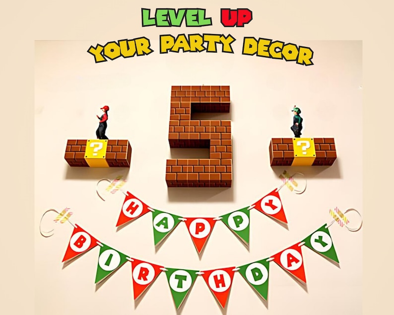 Mario Boxes and Banner, Mario Candy Boxes Printable, Mario Birthday ...