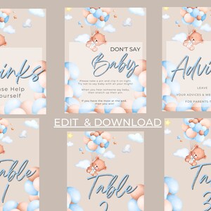 100 Teddy Bear Themed Baby Shower Printable Bundle editable - Etsy