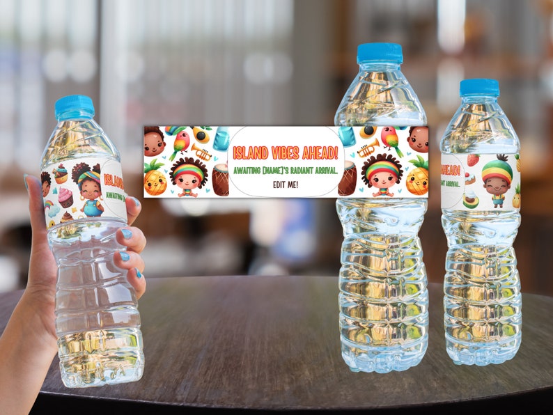 Jamaican Themed Water Bottle Labels Template Editable Water - Etsy