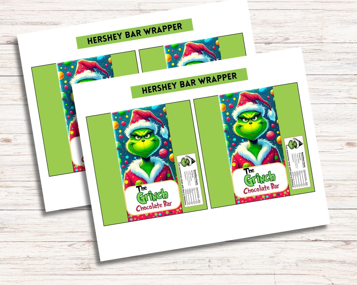 Editable Grinchmas Chocolate Bar Wrapper Pdf, Grinch Christmas Candy ...