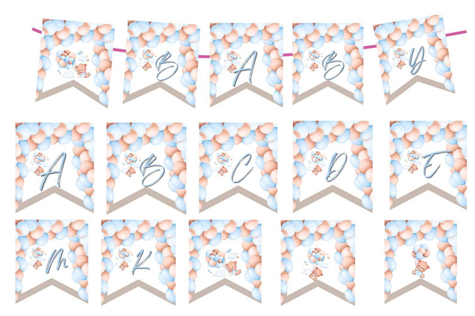 100 Teddy Bear Themed Baby Shower Printable Bundle editable - Etsy