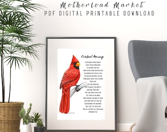 Printable Cardinal Poem - Etsy