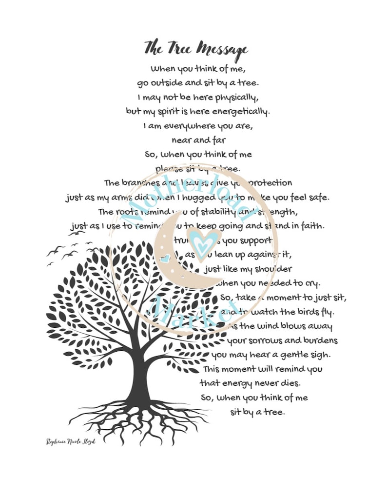 Sympathy Card: Tree Poem, Loss of Loved One Gift - Etsy