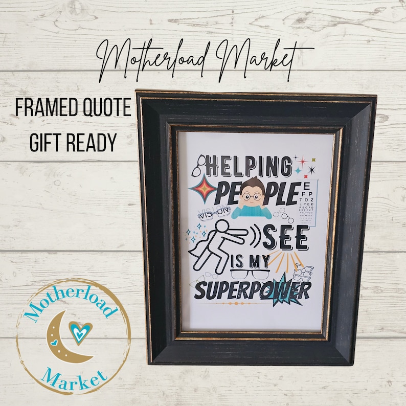 Framed Vision Optometry Quote Wall Art, Vision Design Project Prints ...