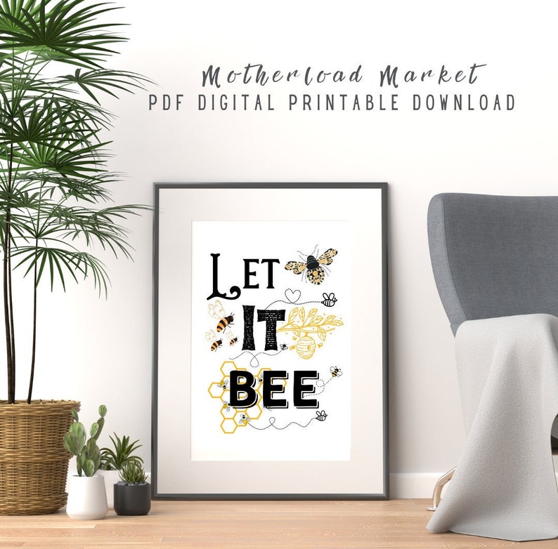 Printable Bee Wall Decor, Bee Wall Art, Bee Lovers Wall Decor - Etsy
