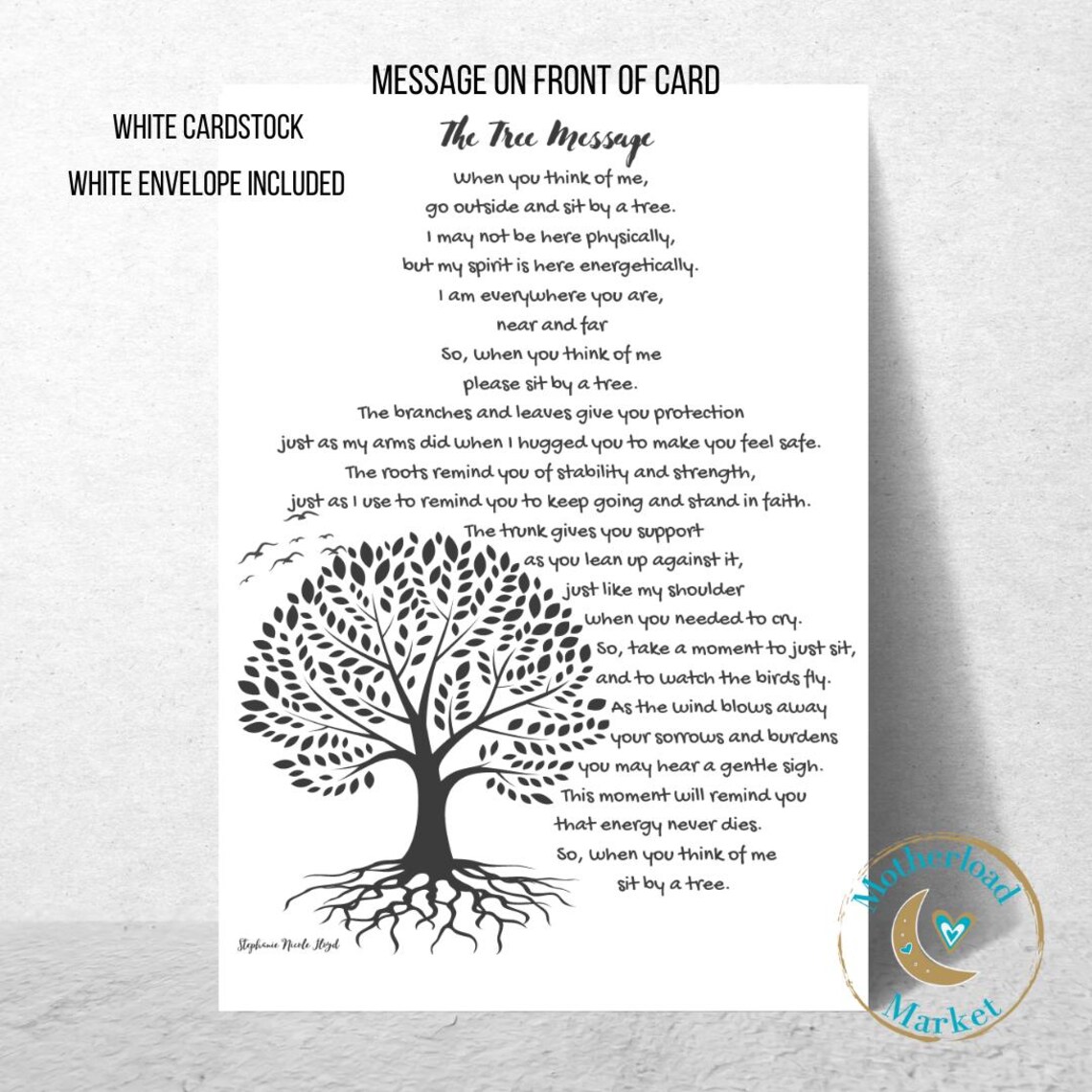 Sympathy Card: Tree Poem, Loss of Loved One Gift - Etsy