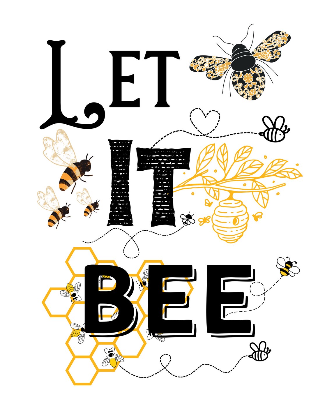 Printable Bee Wall Decor Bee Wall Art Bee Lovers Wall Decor - Etsy