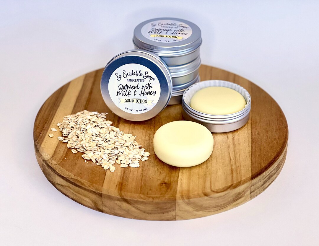 Oatmeal With Milk & Honey Lotion Bar, Solid Lotion Bar, Food Scented ...