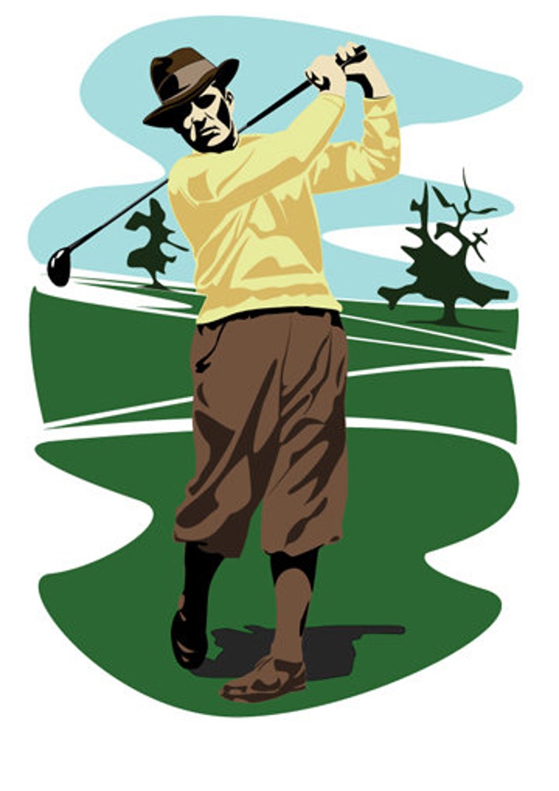 Printables, Retro Art Print, Golf Digital Download, Golf Designs, Golf ...