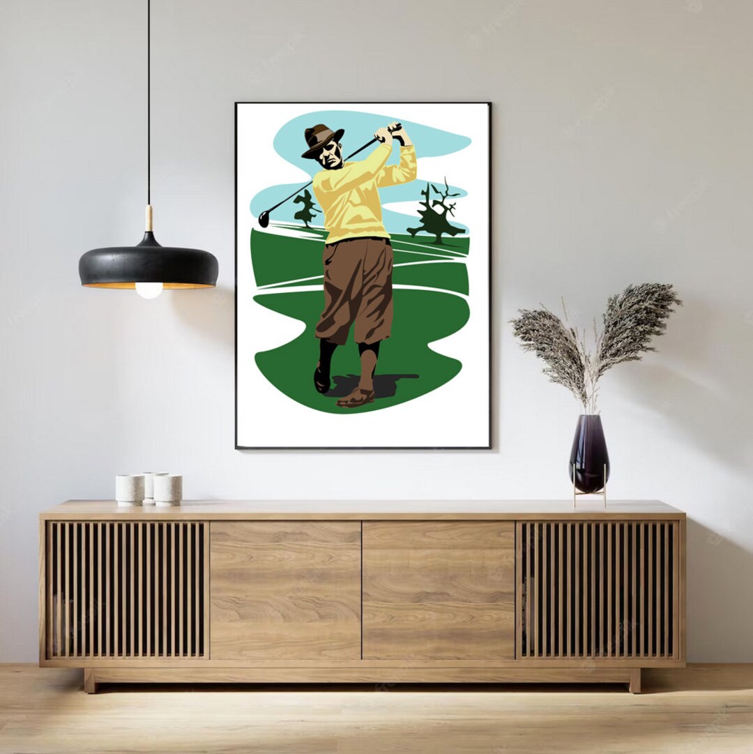 Printables, Retro Art Print, Golf Digital Download, Golf Designs, Golf ...