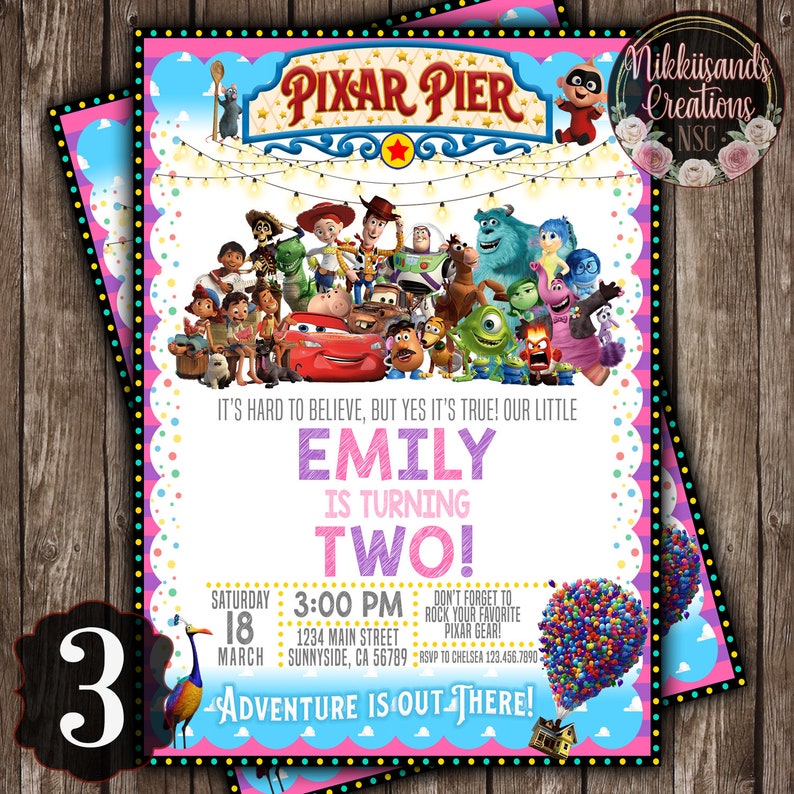 Pixar Party Digital Invitation - Etsy