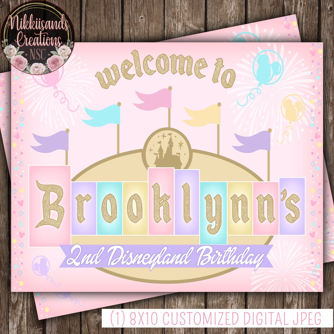 Vintage Disneyland Digital Welcome Sign - Etsy