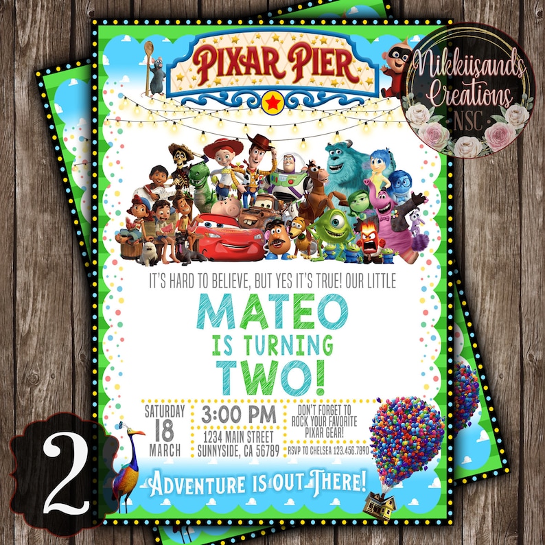 Pixar Party Digital Invitation - Etsy