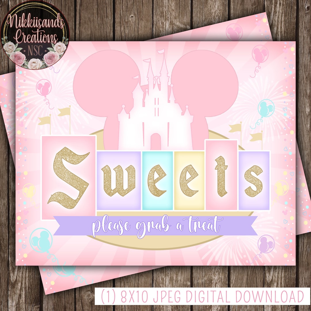Vintage Disneyland Party Signs - Sweets Sign - Etsy