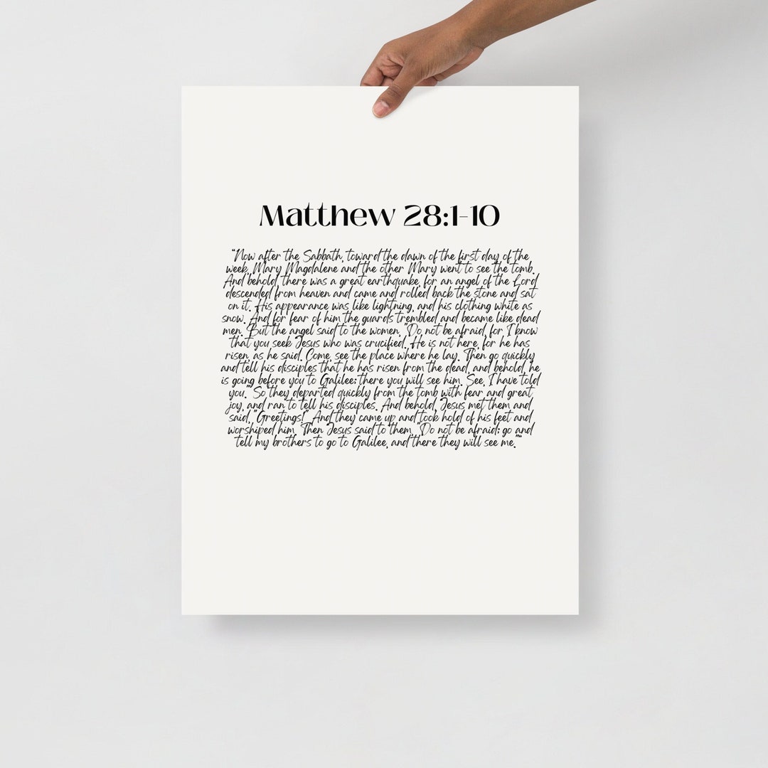 Matthew 28 Resurrection Poster - Etsy