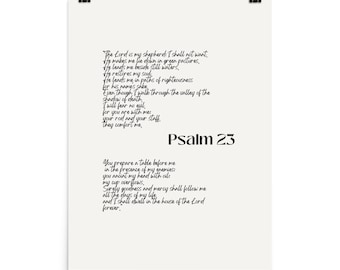 Psalm 23 Poster - Bible Verse Art - Scriptural Motivation - Religious ...