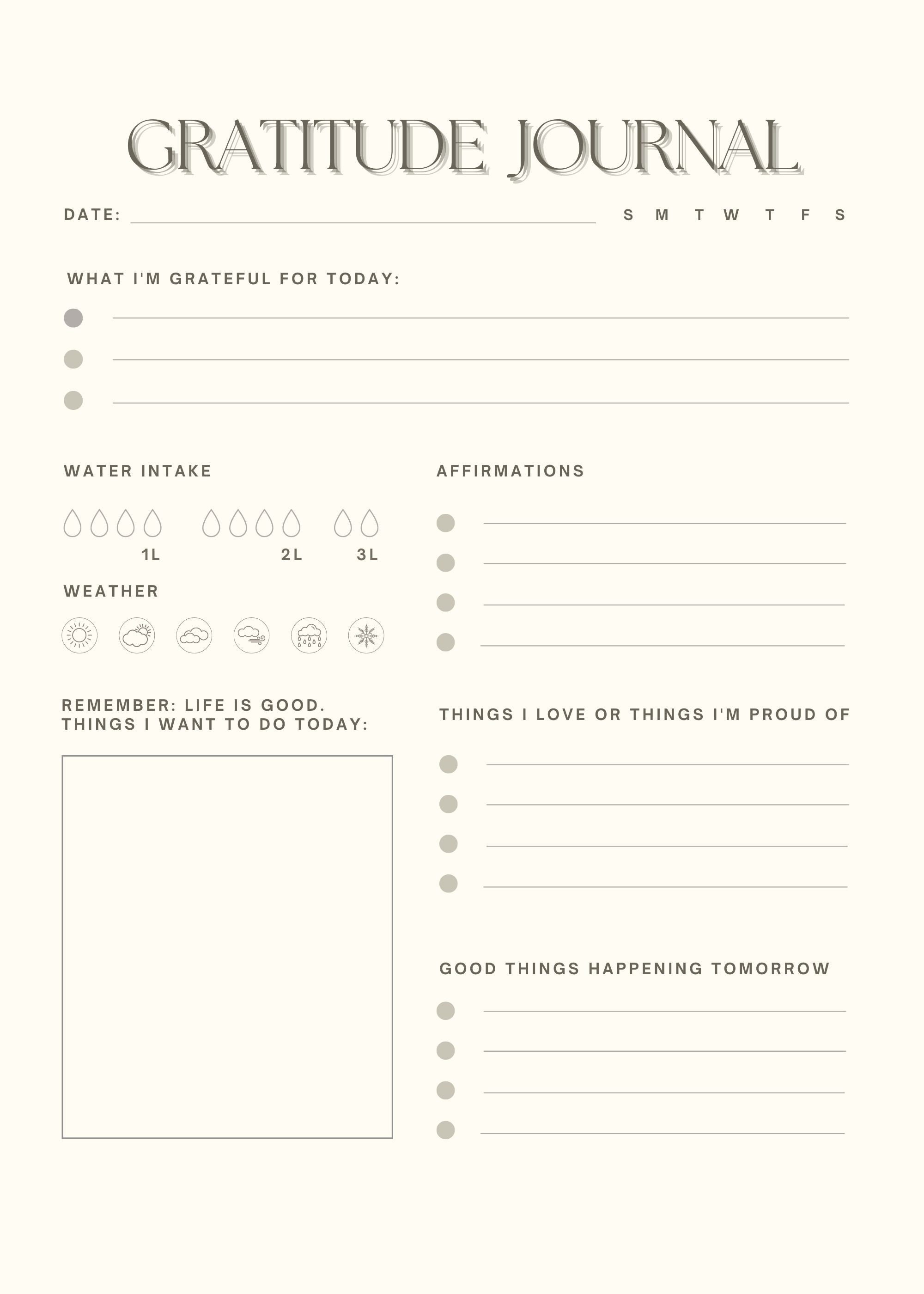 Gratitude Journal Printable - Etsy