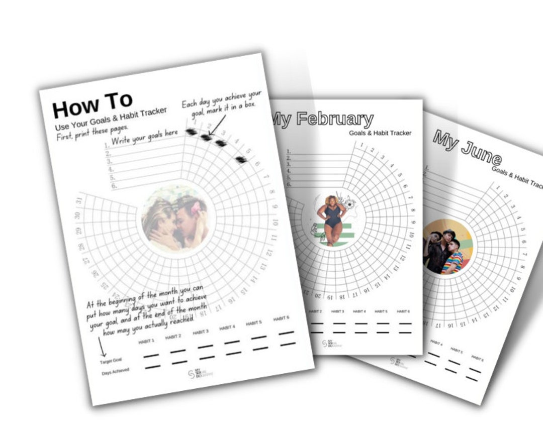 Monthly Circular Habit Tracker Printable Monthly Routine Tracker