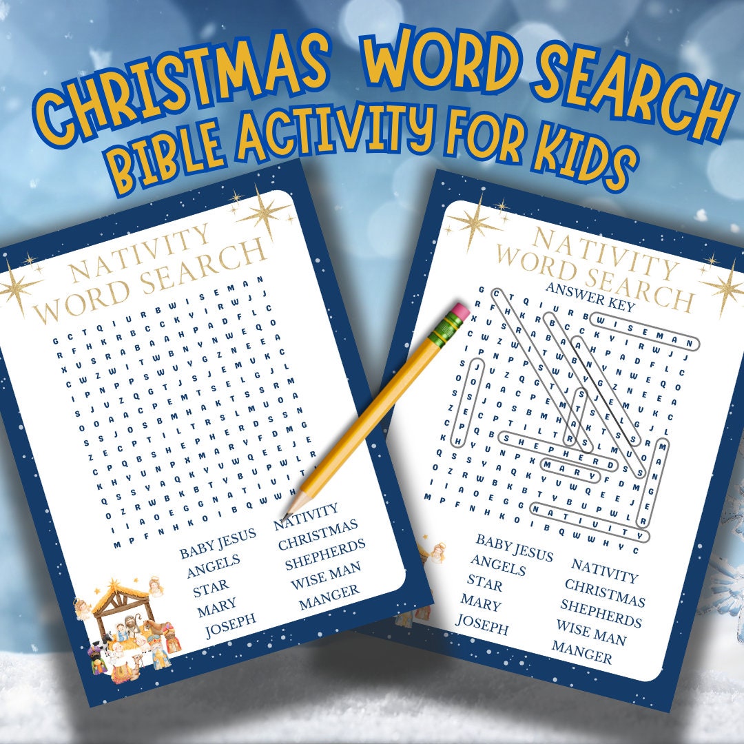 Christmas Bible Word Search Nativity Word Search Activity for Kids - Etsy