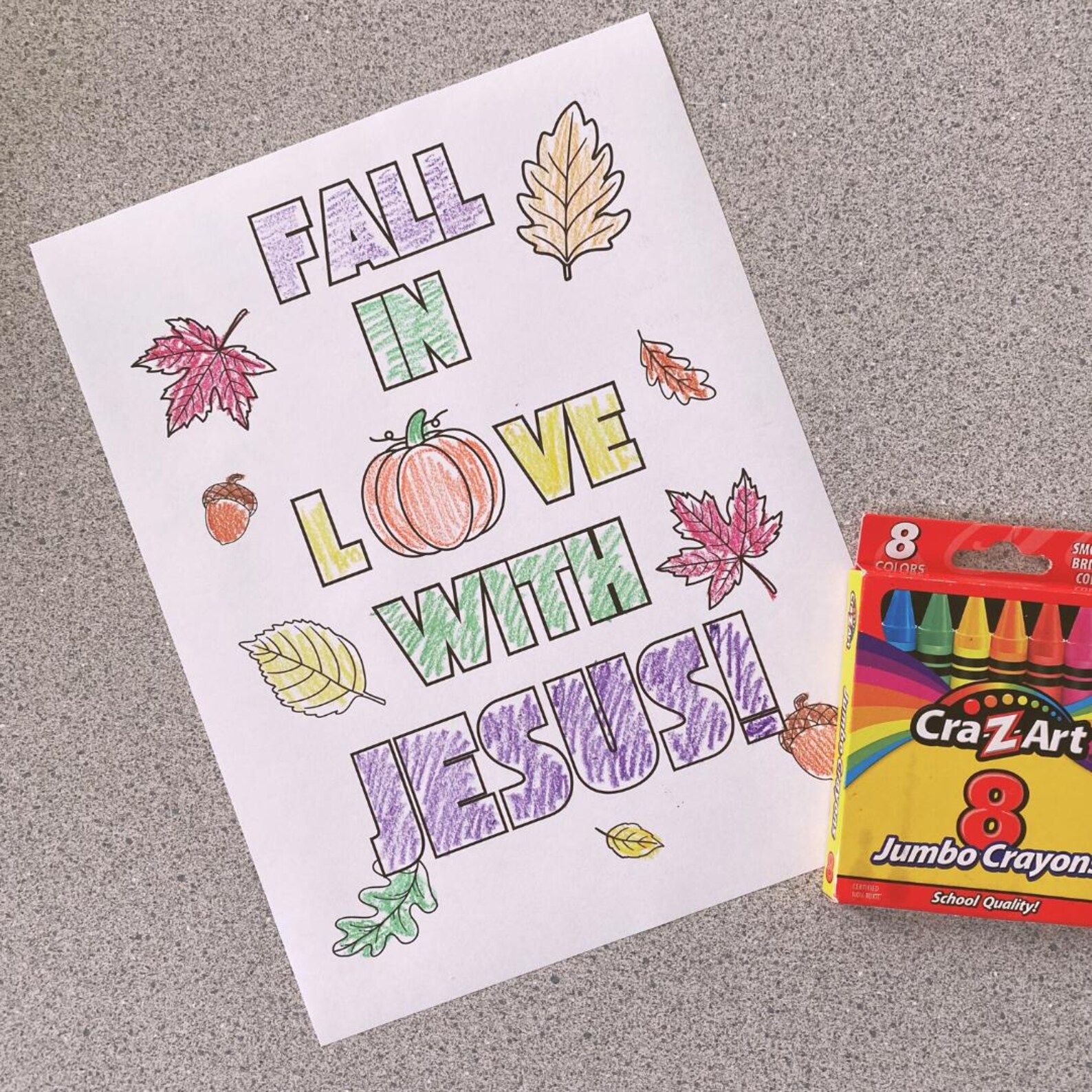 Christian Kid's Activity | Fall in Love With Jesus Coloring Sheet ...