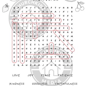 Fruit of the Spirit Coloring Sheet & Word Search | Christian Sunday ...