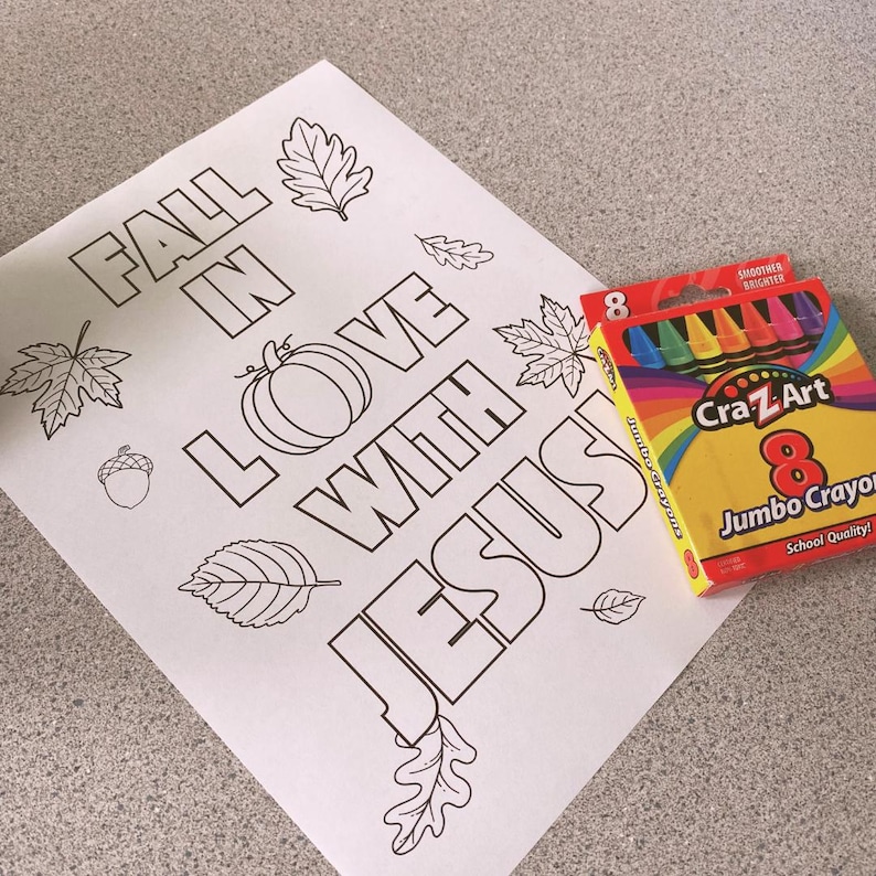 Christian Kid's Activity | Fall in Love With Jesus Coloring Sheet ...