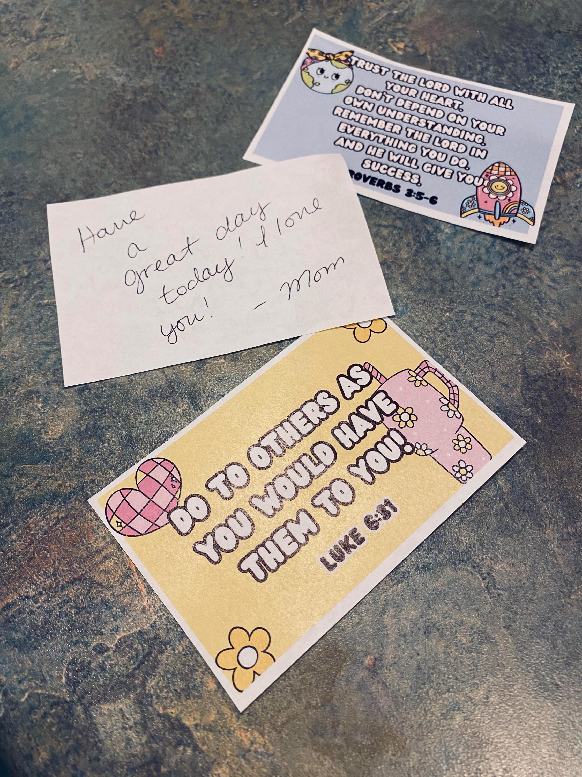 Back to School Bible Verse Notes | Encouraging Christian Lunchbox ...