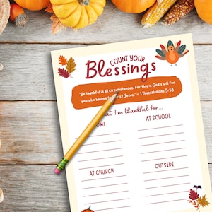 Christian Kids Thanksgiving Activity Sheet - Count Your Blessings ...