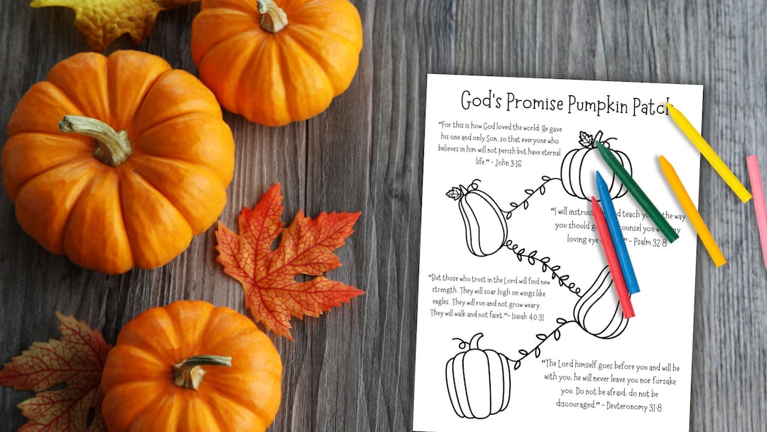 Christian Kid's Activity | God's Promise Pumpkin Patch Coloring Sheet ...