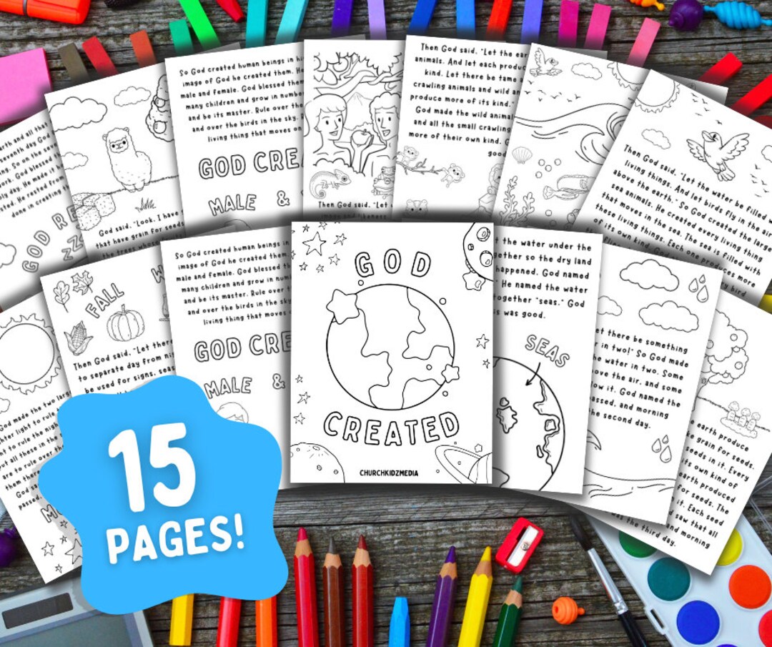 Bible Coloring Book | Days of Creation Coloring Book for Church and ...
