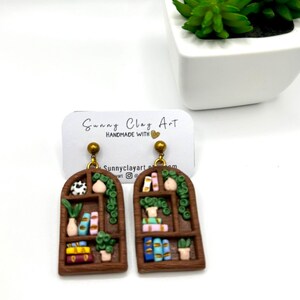 Miniature Bookshelf Earrings, Library Mini Shelf Earrings, Literary ...