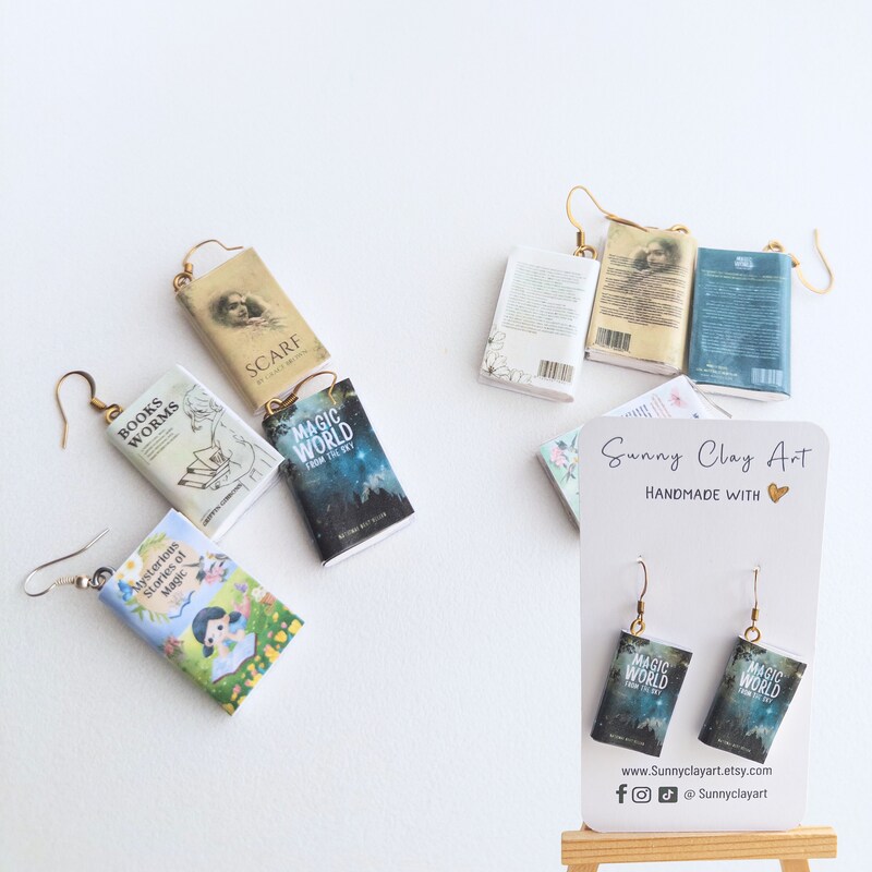 Book Earrings - Etsy