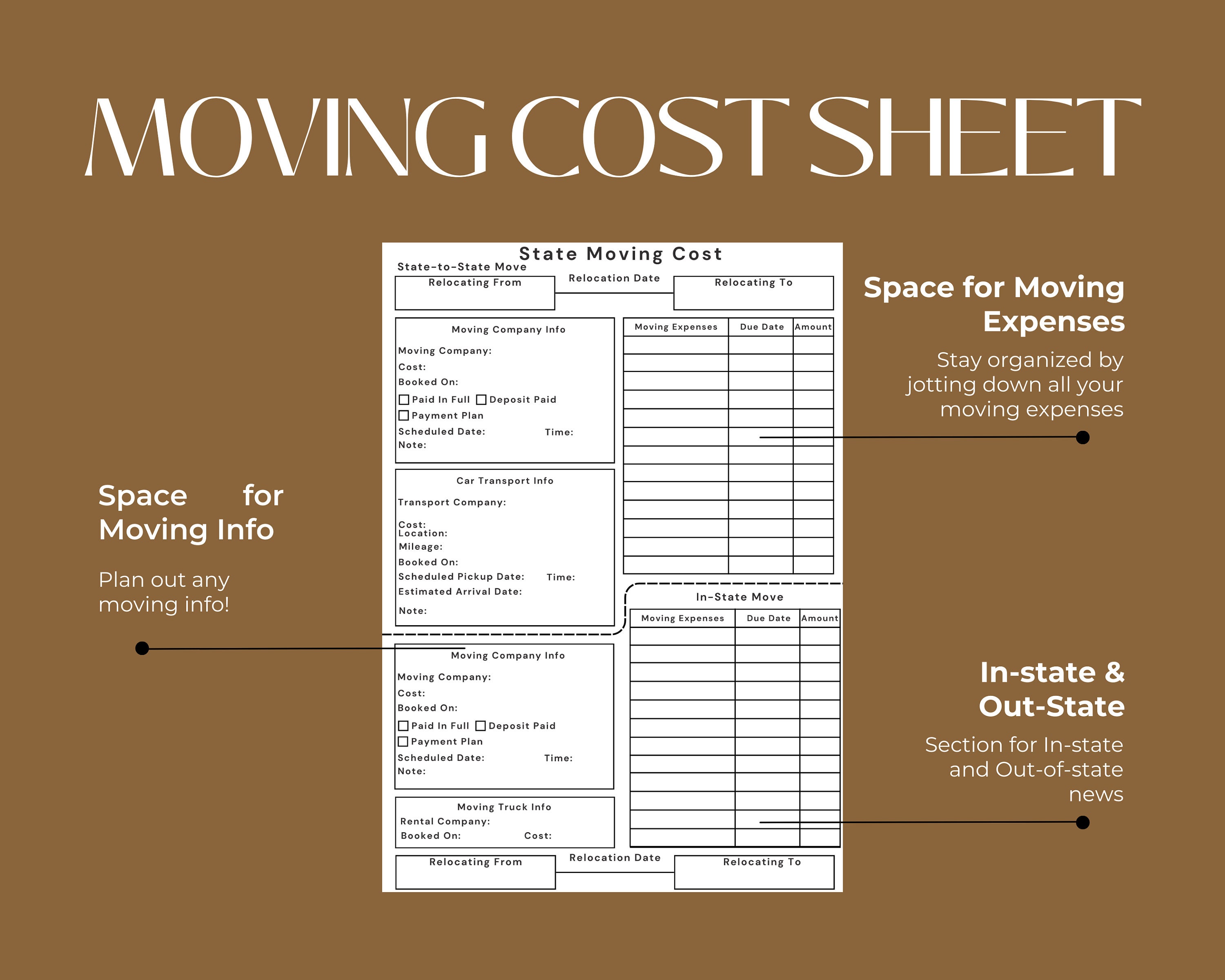 First Apartment Planner Moving Checklist New Home Budget Planner Bundle ...