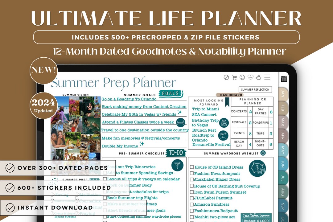 Ultimate Life Planner Goodnotes Stickers Expense Tracker 2024 Dated ...