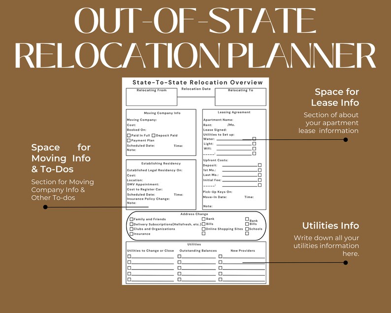 First Apartment Planner Moving Checklist New Home Budget Planner Bundle ...