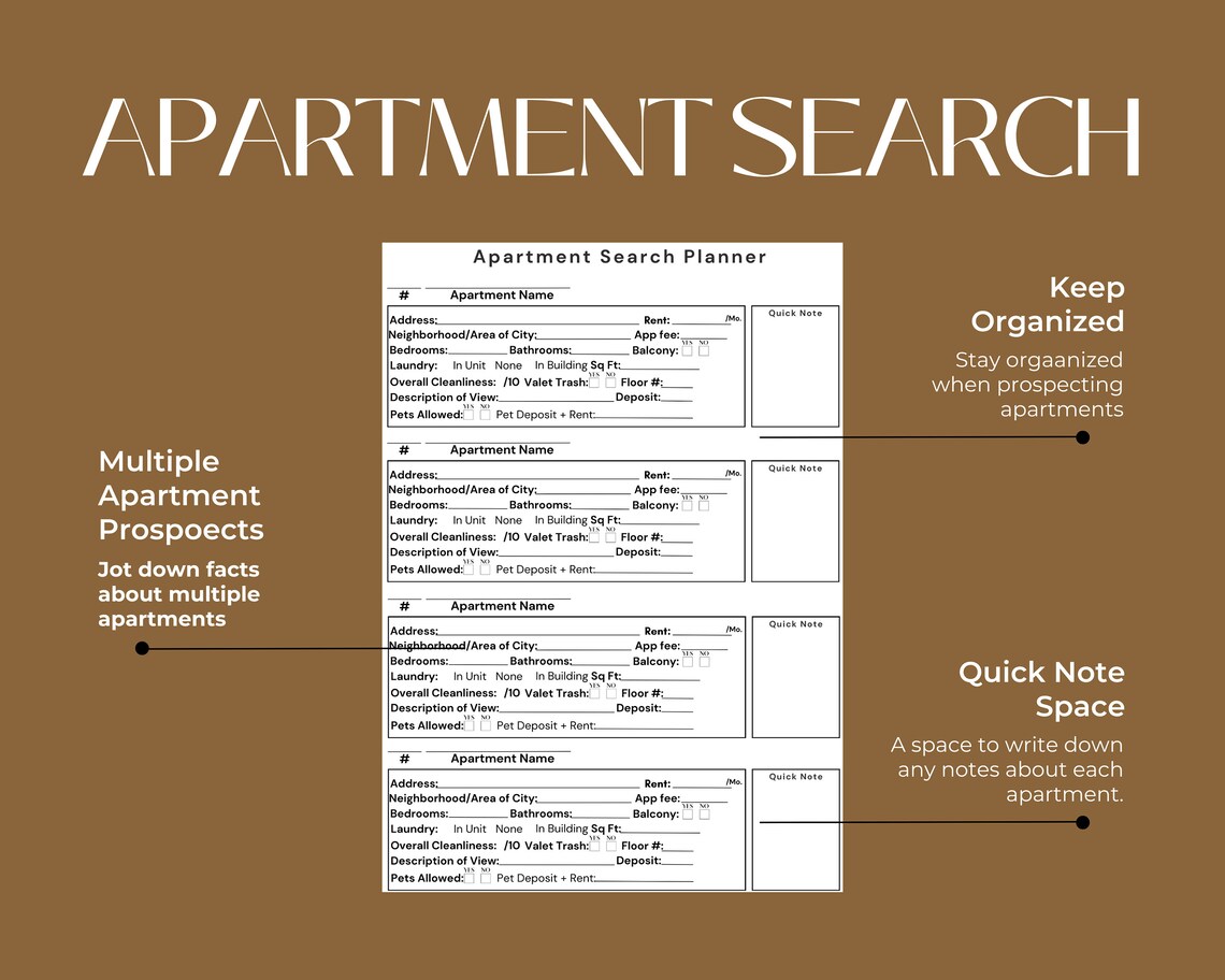 First Apartment Planner Moving Checklist New Home Budget Planner Bundle ...