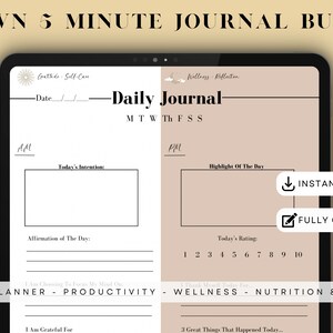 Five Minute Journal | Digital Morning Journal | Digital Evening Journal ...