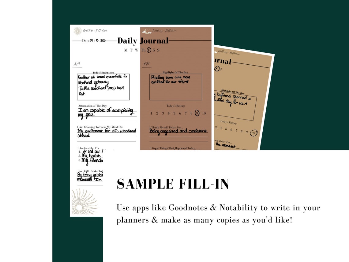 Five Minute Journal Digital Morning Journal Digital - Etsy
