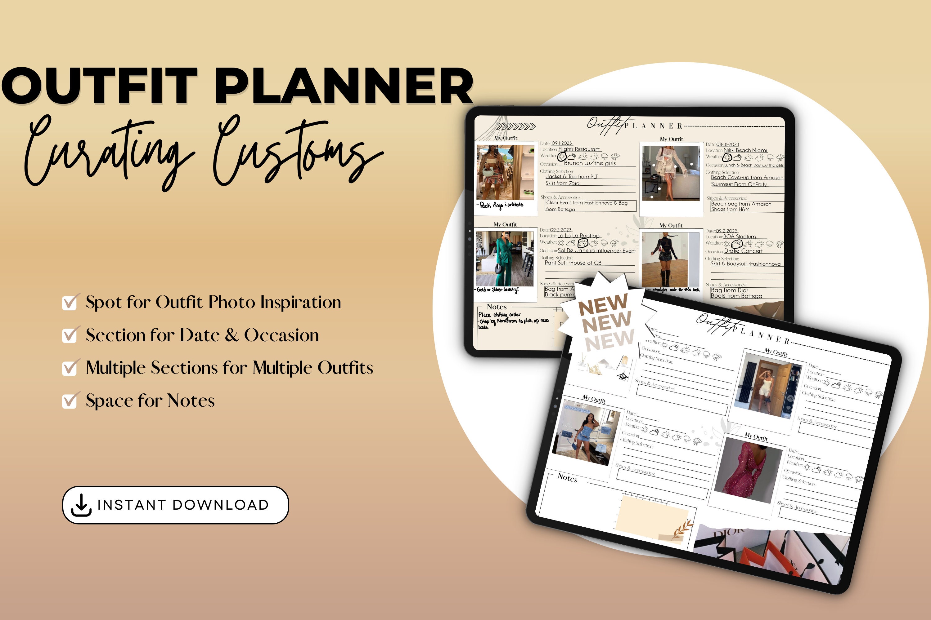 Digital Outfit Planner | Outfit Planner | Wardrobe Planner |outfit ...